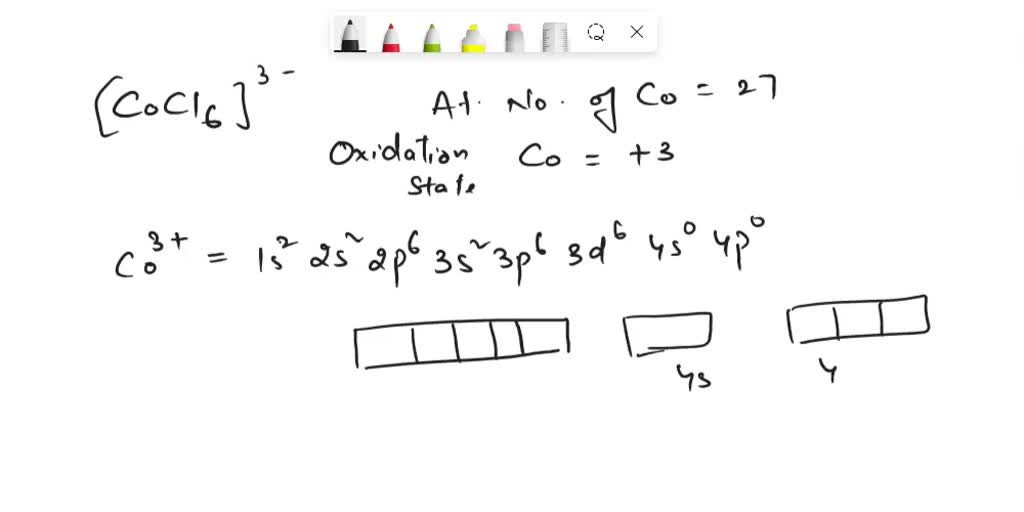 SOLVED: According to the Valence Bond Theory [CoCl6] 3-complex ion has ...