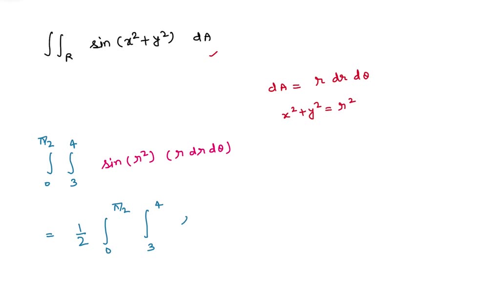 SOLVED: Evaluate the given integral by changing to polar coordinates FR ...