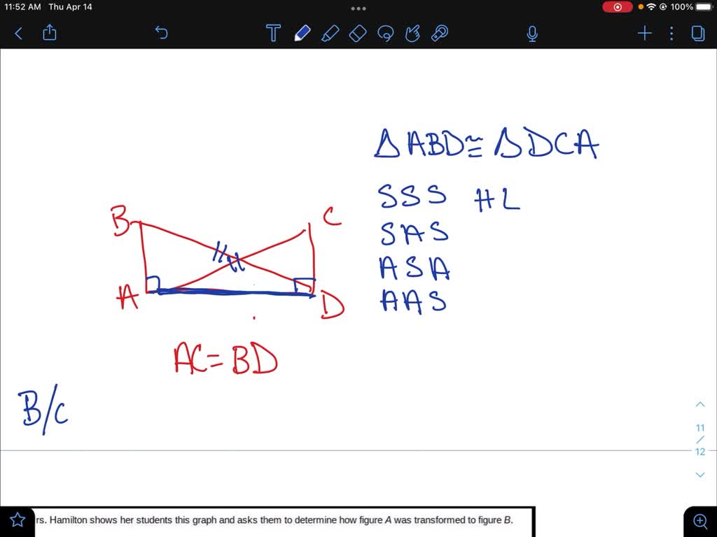 SOLVED: ' Type SSS, SAS, ASA, SAA, or HL to justify why the two larger ...