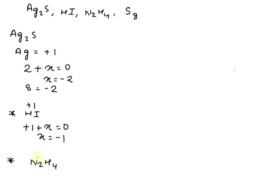 Solved Determine The Oxidation Number Of Each Element In The Following