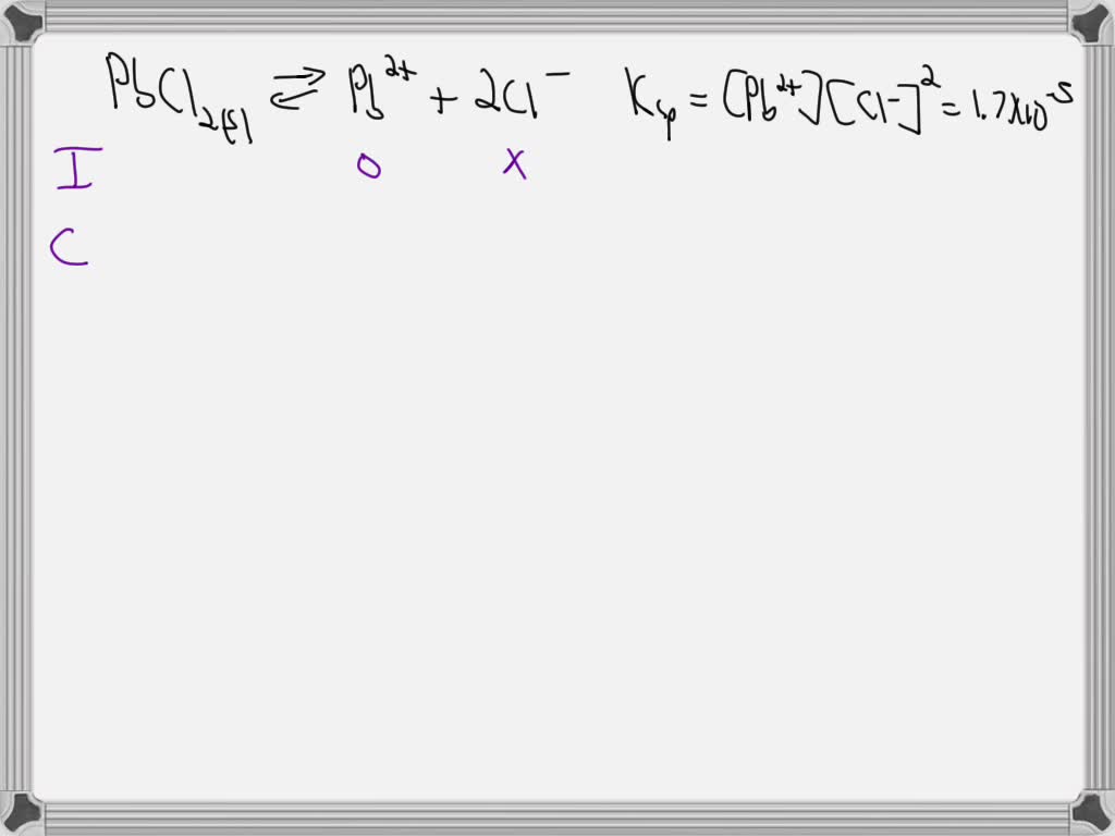 SOLVED: A saturated solution of PbCl2(s) is prepared in a mixture that also contains NaCl. A ...