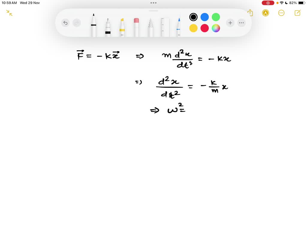 VIDEO solution: Consider a block of mass m attached to a spring with force constant k, as shown ...