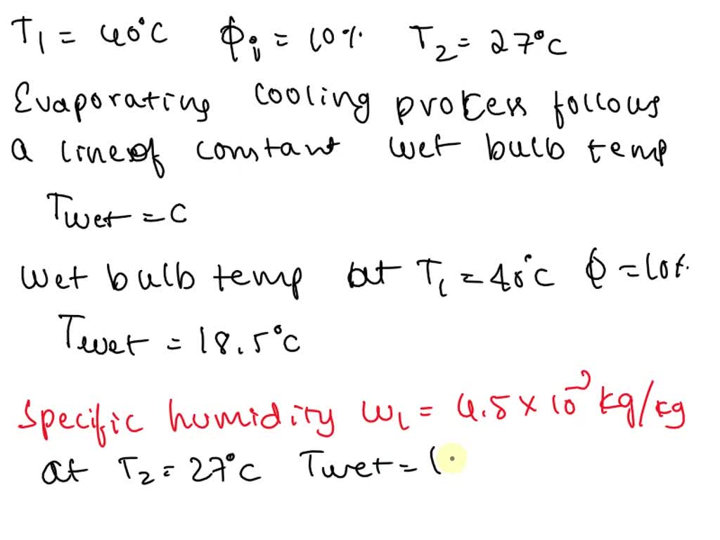 SOLVED: Hot, dry atmospheric air at 40C and 10% relative humidity ...