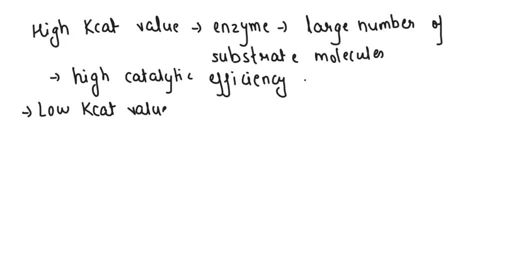 SOLVED: What does high Kcat and low Kcat in catalytic efficiency mean ...