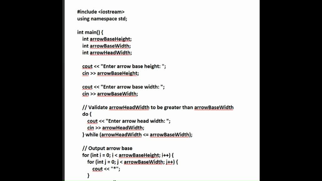 SOLVED: Texts: 3.35 LAB: Program - Drawing a Half Arrow This program outputs a downwards facing ...
