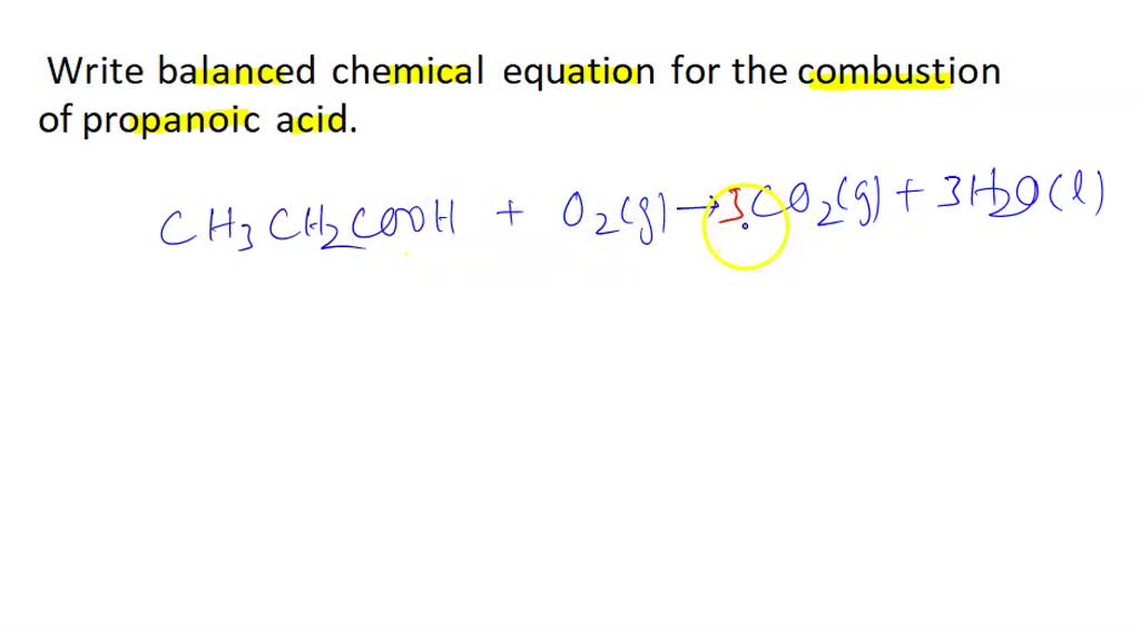 SOLVED: Carboxylic acids, like other organic molecules are flammable Write balanced chemical ...