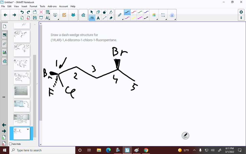 SOLVED: draw the dash-wedge structure of trans-1-chloro-3 ...