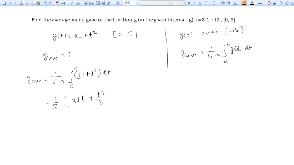 Solved Find The Average Value Gave Of The Function G On The Given