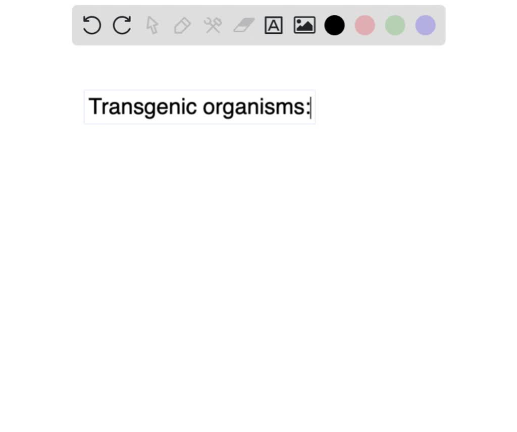 SOLVED: Uses of transgenlc organisms Explore examples of transgenic ...