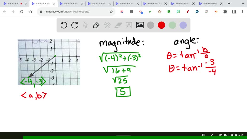 Find the magnitude and angle (in degrees,