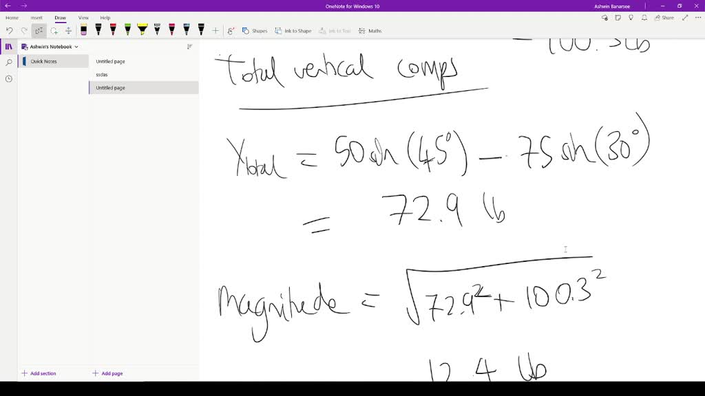 SOLVED: A force of 50 lb acts on an object at an angle of 45 degrees. A ...