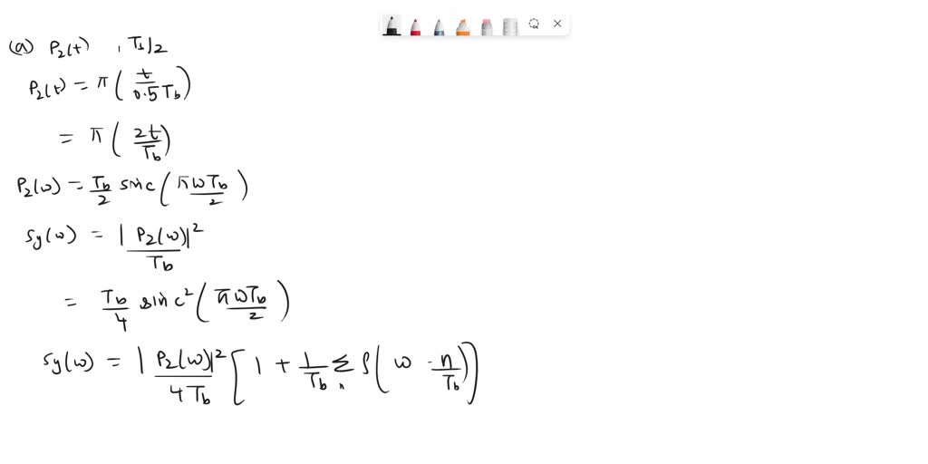 Question 1 Consider Full Width Rectangular Pulse Shape P T A Find Psds For The Polar On Off
