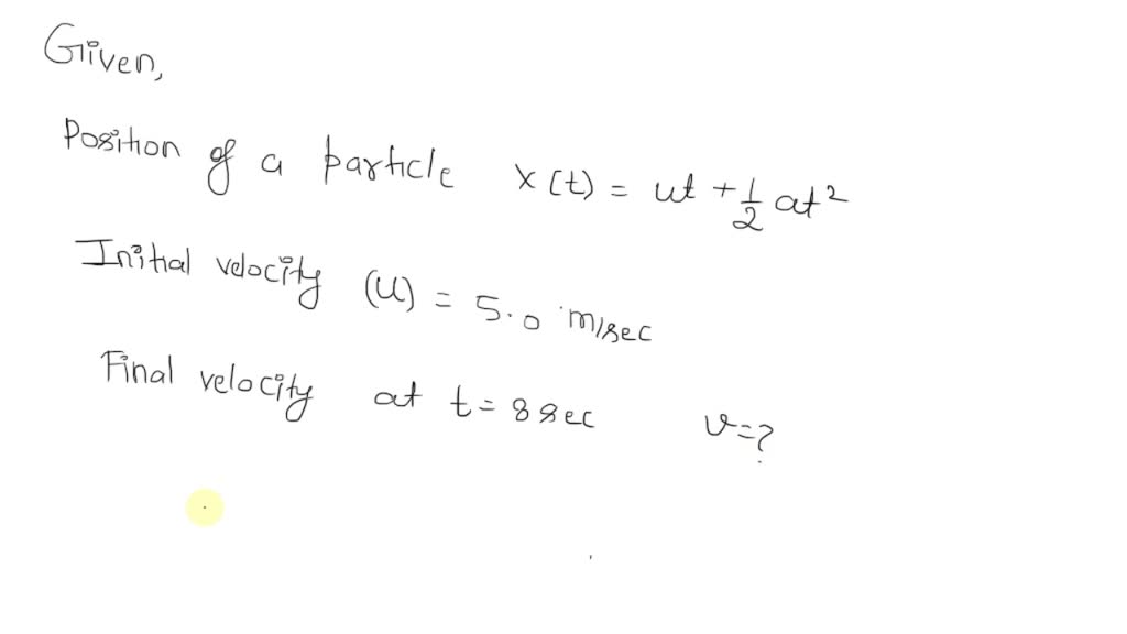 SOLVED: The position of a particle moving on a smooth horizontal floor ...