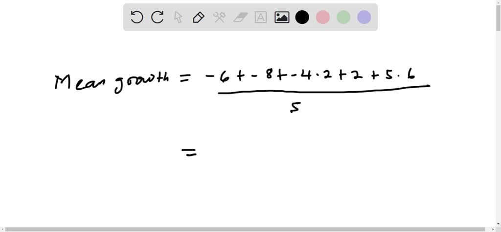 SOLVED: Consider the following data Period Rate of Return (%) 6.0 8.0 4.2 2.0 5.6 What is the ...