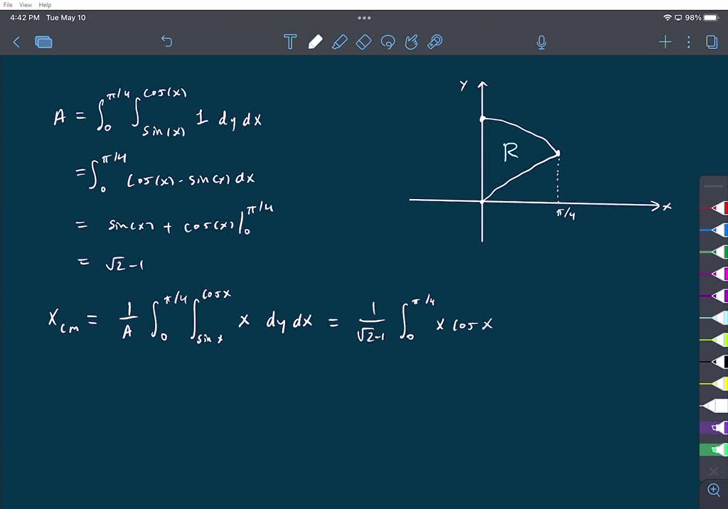 SOLVED: (1 point) Find the centroid of the region lying between the ... SOLVED: (1 point) Find the centroid of the region lying between the ...