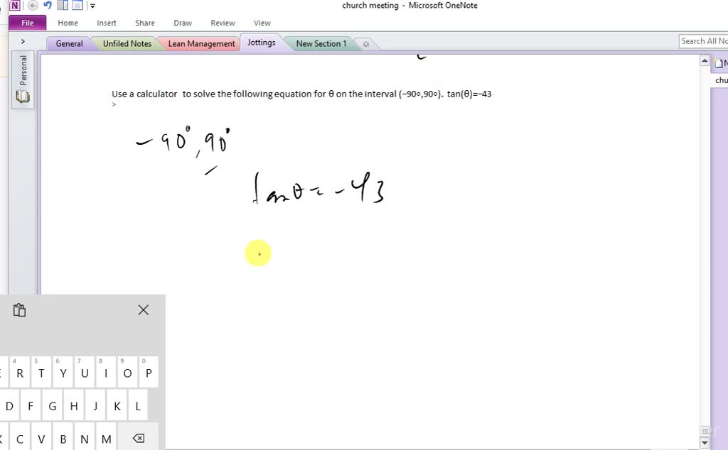 SOLVED: Use a calculator to solve the following equation for θ on the ...