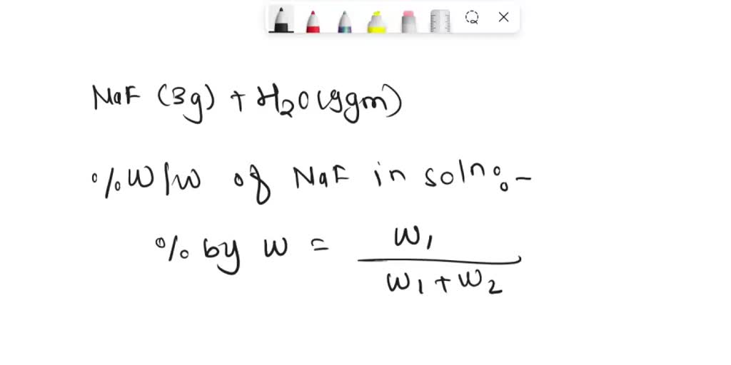 SOLVED: A solution is composed of 3 grams of sodium fluoride and 9 ...