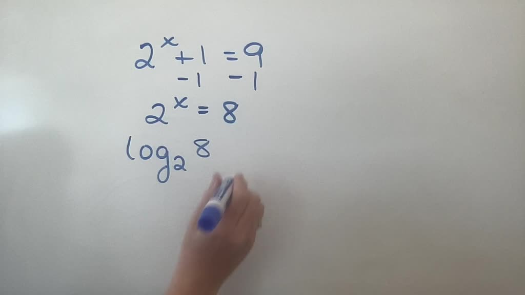 SOLVED: Explain how to solve 2x + 1 = 9 using the change of base formula log base b of y equals ...