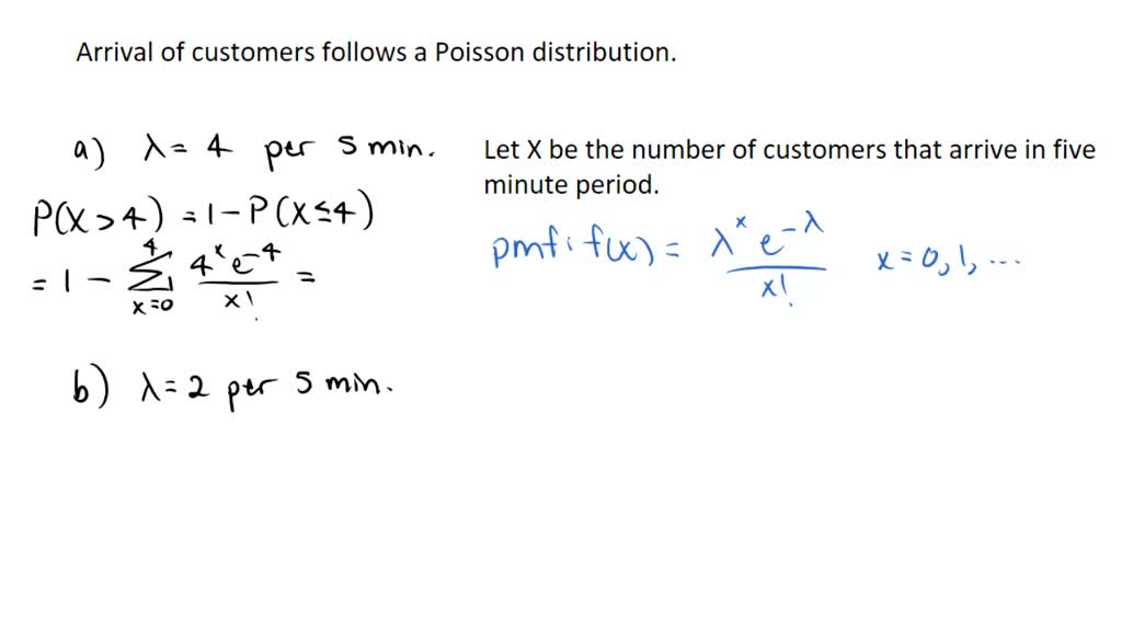 The arrival of customers at a service desk follows a Poisson ...