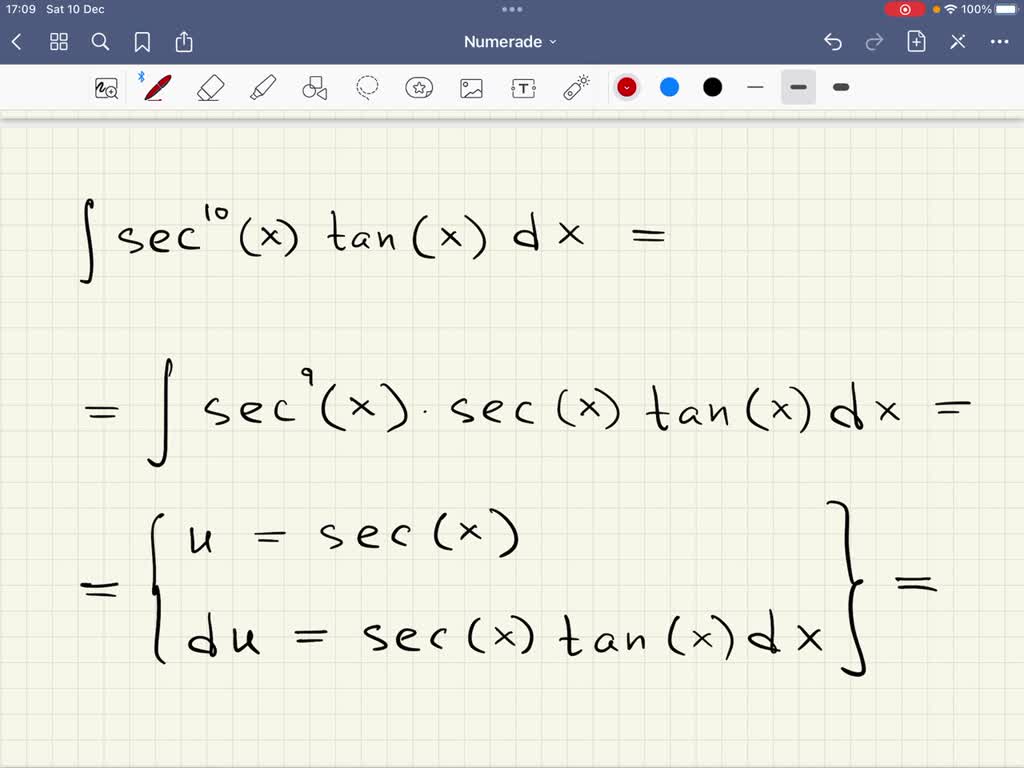 SOLVED: integral of sec^10 (x) tan(x) dx