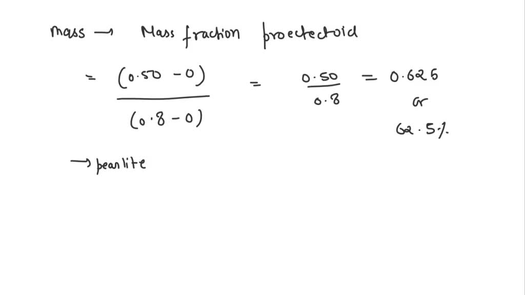 Solved Compute The Mass Fractions Of Proeutectoid Ferrite And Pearlite That Form In An