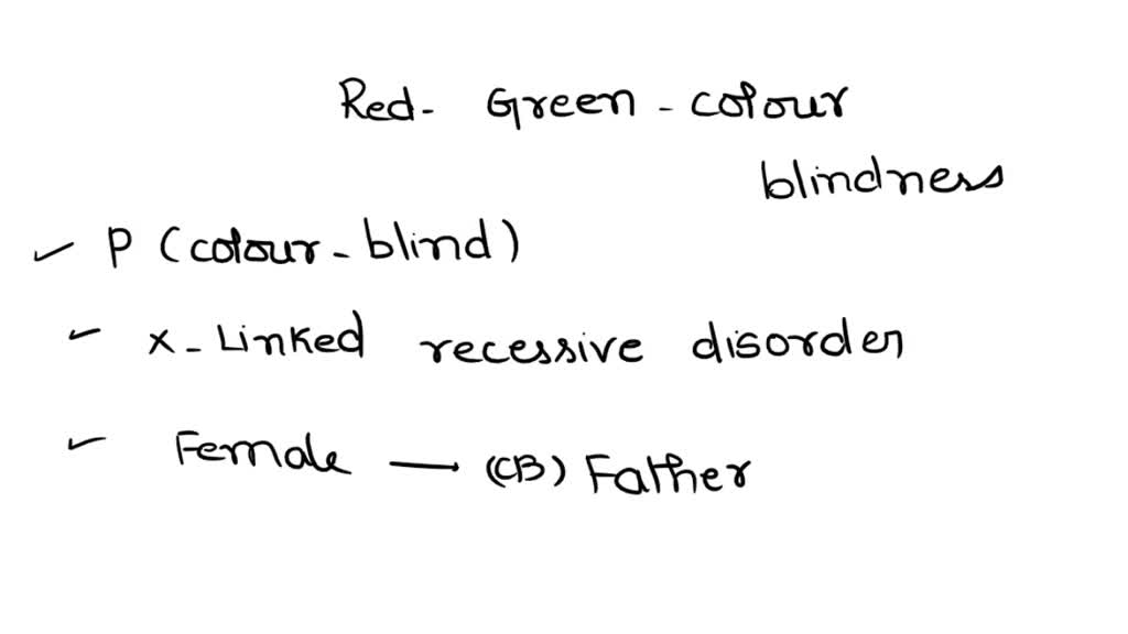 SOLVED: Red-green colorblindness is an X-linked recessive disorder in ...