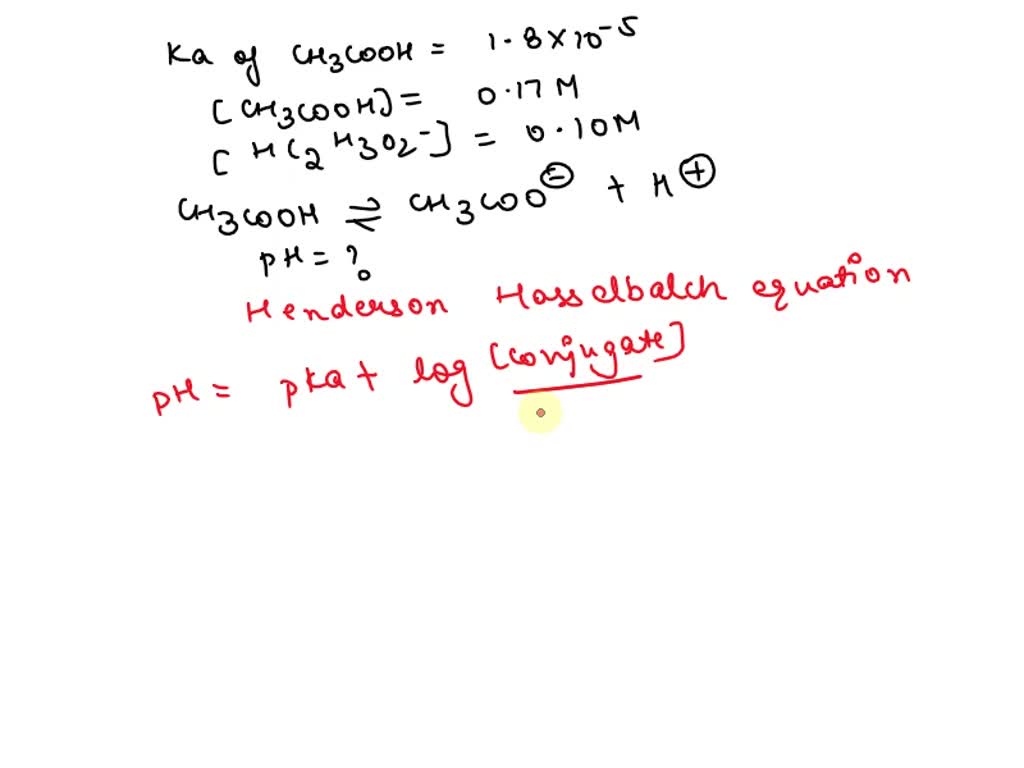 SOLVED: Acetic acid has a Ka of 1.8×10−5. Part A What is the pH of a buffer solution containing ...