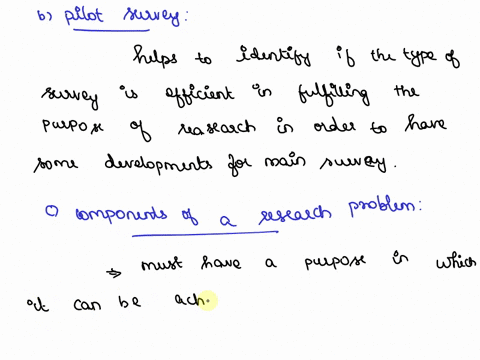 q5 write short notes on a experience survey b pilot survey c components ...