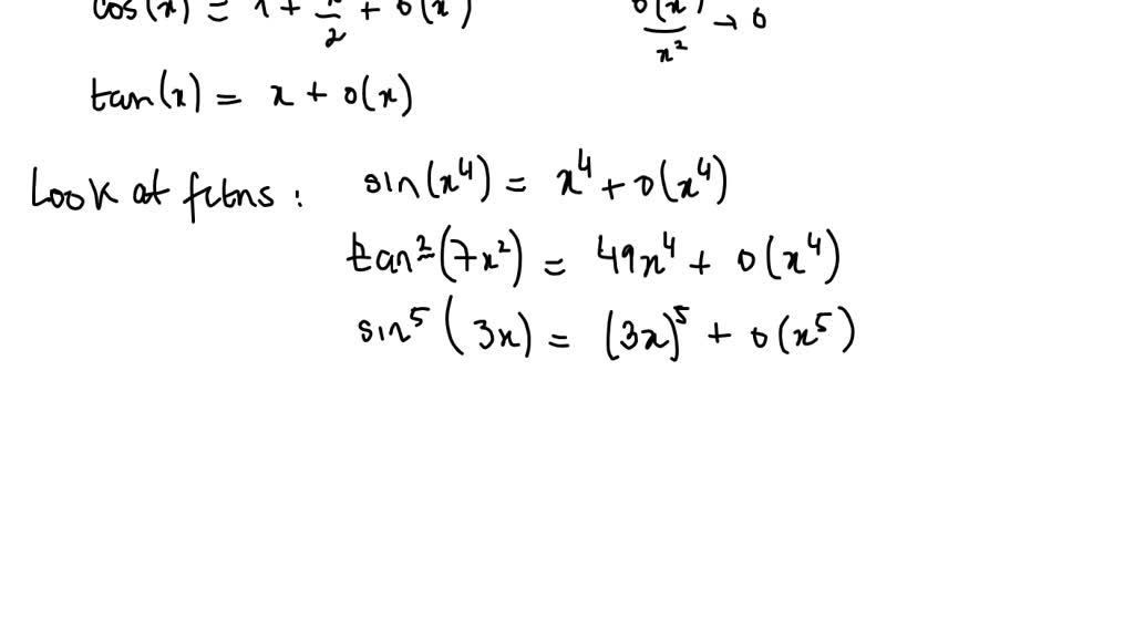 SOLVED: how do you solve lim as x goes to 0 (sin(x^4)+2x^5)/(tan^2(7x^2 ...