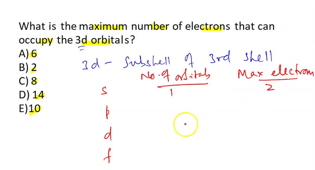 SOLVED: What is the maximum number of electrons that can occupy the ...