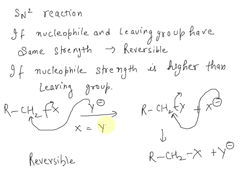SOLVED: The SN2 reaction shows a reversible mechanism when the basic ...