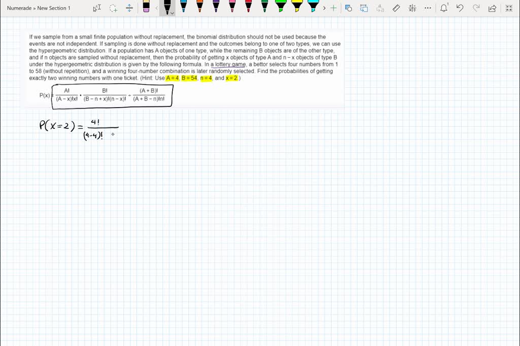 Solved If We Sample From Small Finite Population Without Replacement