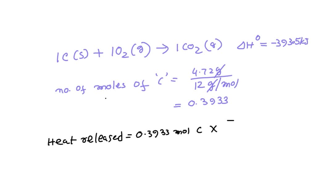 SOLVED: How much heat will be released when 4.72 g of carbon reacts ...