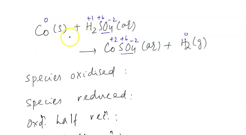 SOLVED: (a) Cobalt metal reacts with concentrated mineral acids like ...