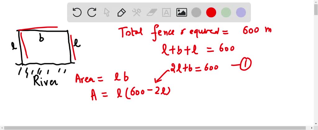 SOLVED: A rectangular plot of land is to be enclosed by fencing. One side is along a river and ...