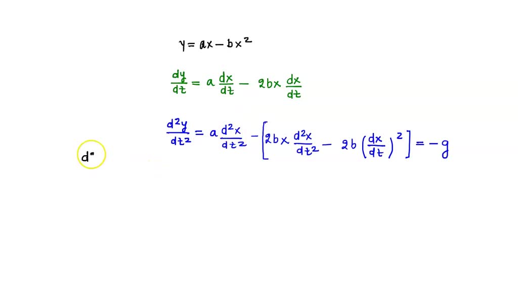 SOLVED: A particle moves in the xy plane with a constant acceleration g in the negative y ...
