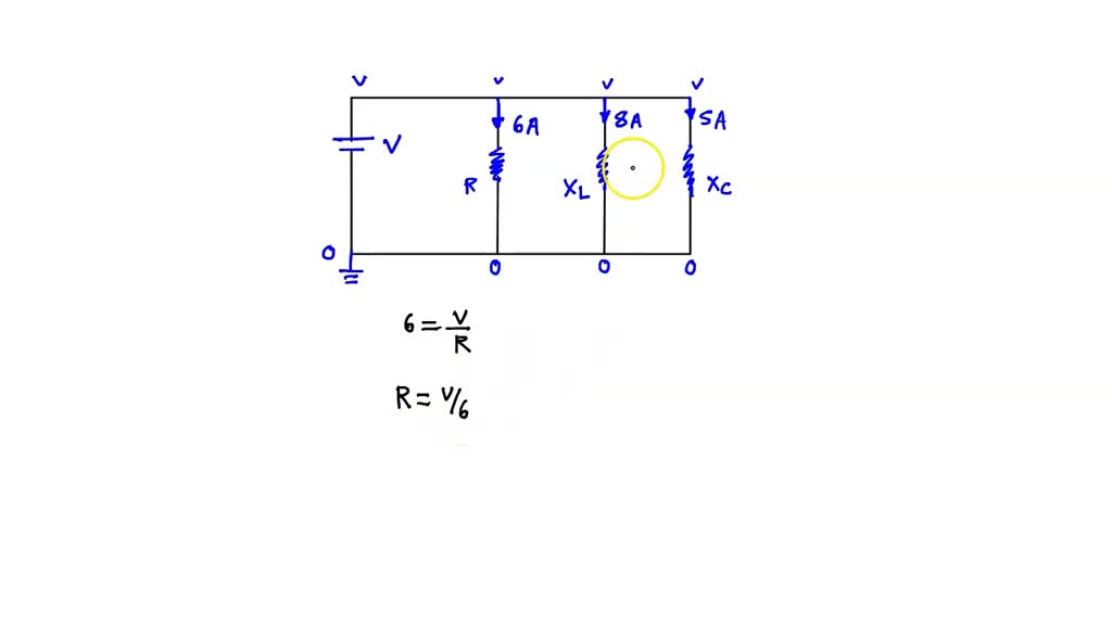 SOLVED: You have a parallel RLC circuit with 6-A trough the resistor, 8-A through the inductor ...