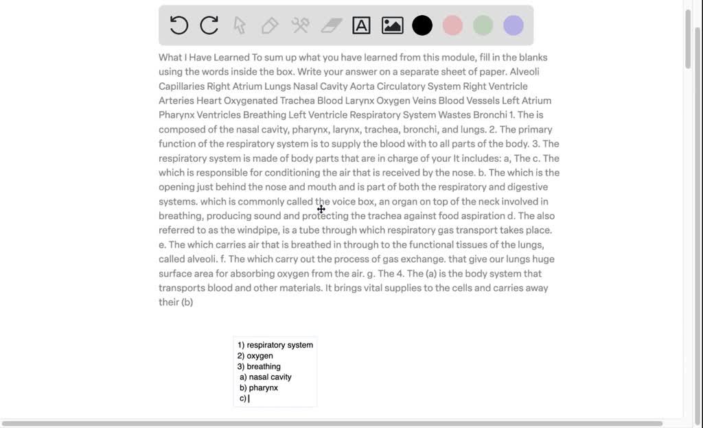 SOLVED: Review the anatomical structures that a molecule of O2 would ...