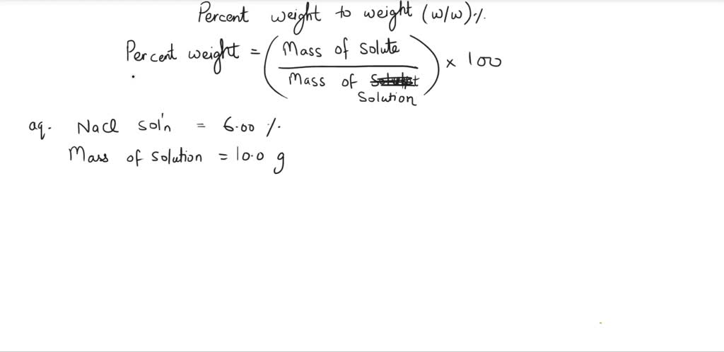 SOLVED: Given a concentration of a solution, determine the amount of ...