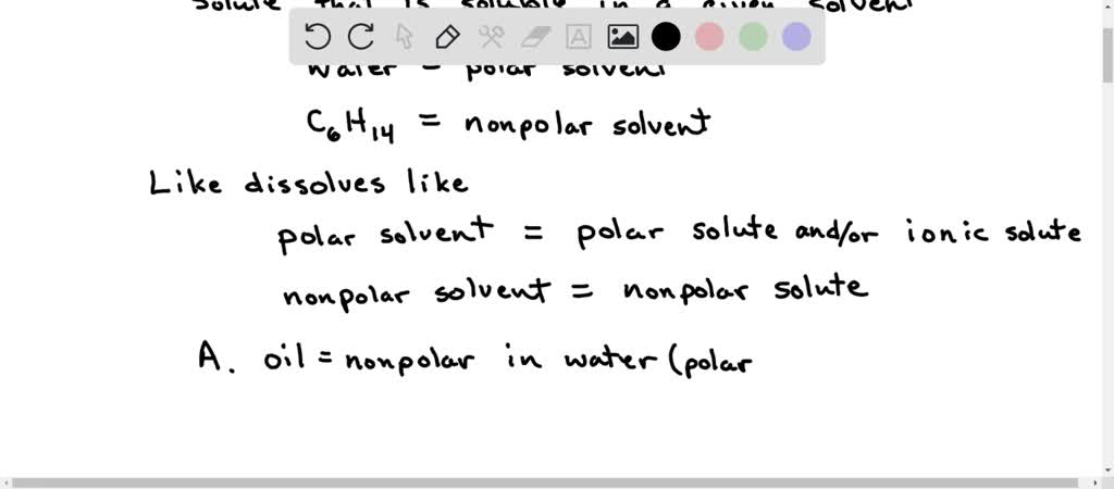 SOLVED: Water is a polar solvent and hexane (C6H14) is a nonpolar ...