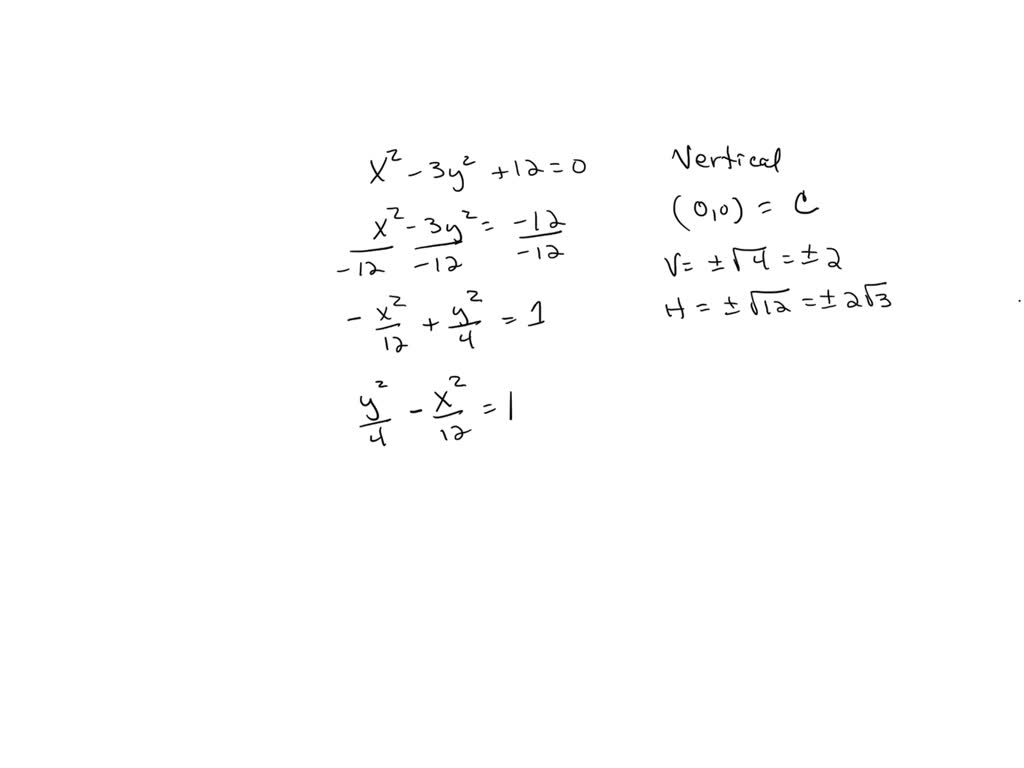 SOLVED: An equation of hyperbola given (a) Find the vertices foci, and ...