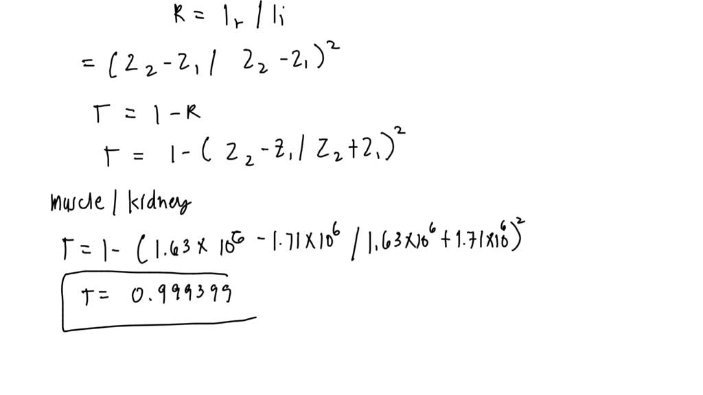 SOLVED: Calculate the intensity transmission coefficient TI and ...