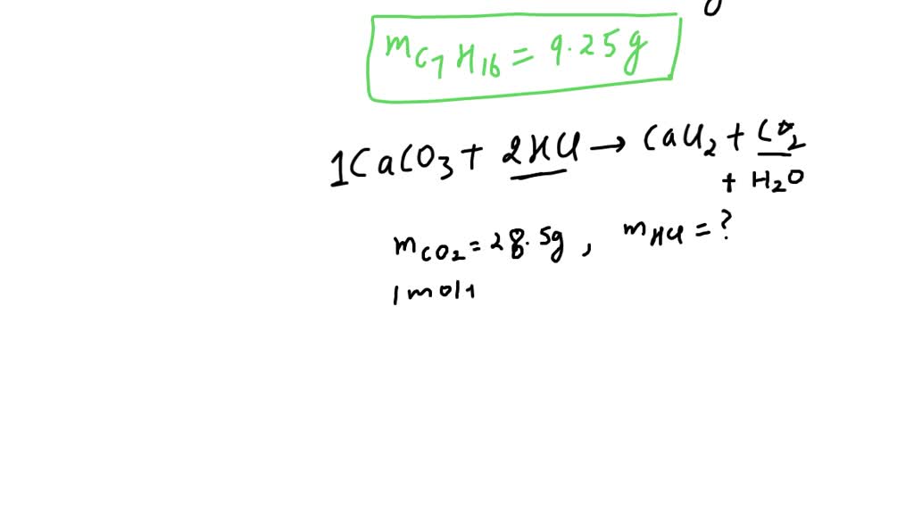 SOLVED: The balanced reaction equation for combustion of heptane, C7H16 ...