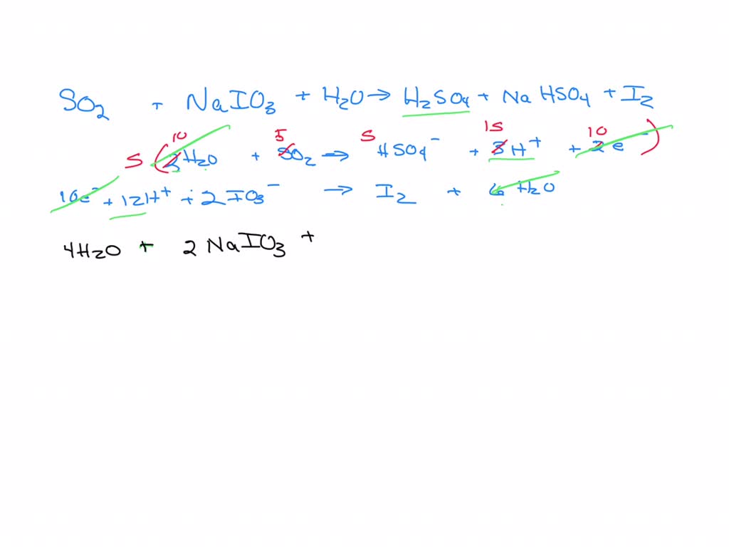 SOLVED: So2+NaiO3+H2O=H2SO4+NaHSO4+I2 Balanceo explicando estas por etapa y identificar si es ...
