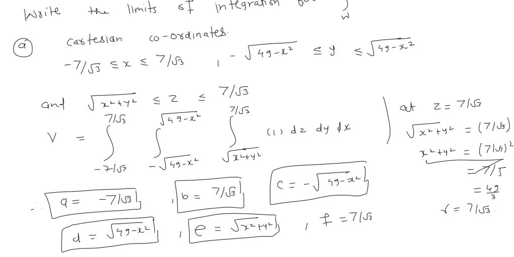 Solved Point The Region W Is The Cone Shown Below The Angle At The Vertex Is 2t3 And The Top 