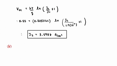 a solar cell has an open circuit voltage value of 055 v with a reverse ...