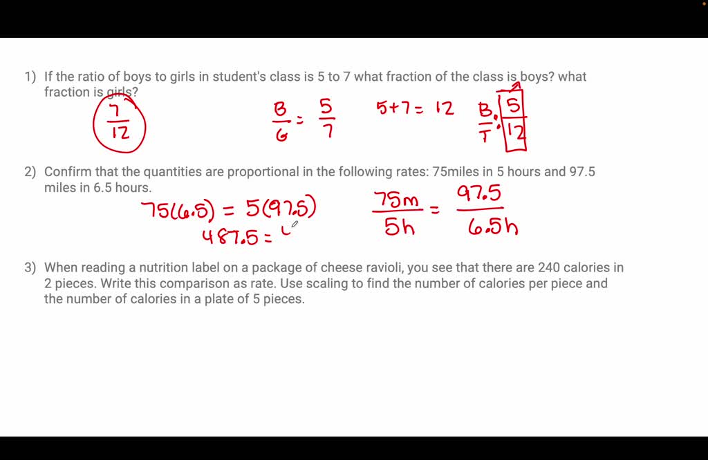 SOLVED: 1) If the ratio of boys to girls in the student's class is 5 to ...