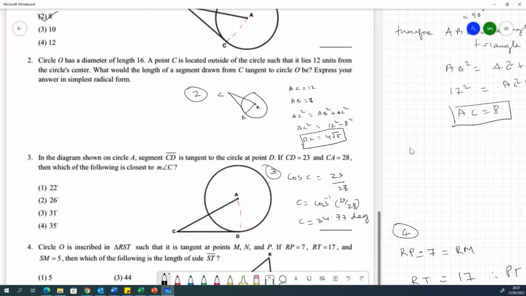 Solved In Circle O Chord Aob Drawn Point € Is Located On The Extenior Of The Circle With 