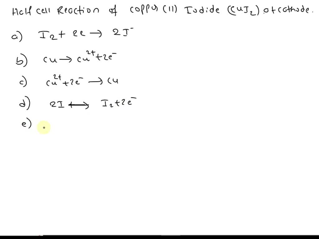 SOLVED: The half-reaction occurring at the cathode during electrolysis ...
