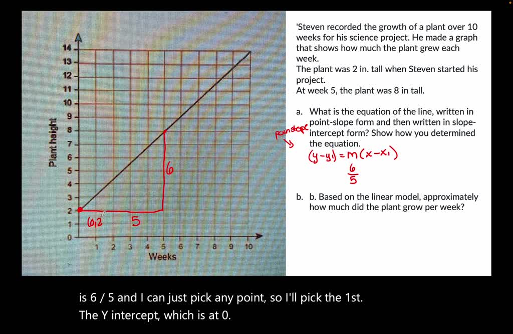 'Steven recorded the growth of a plant over 10 weeks for his science ...